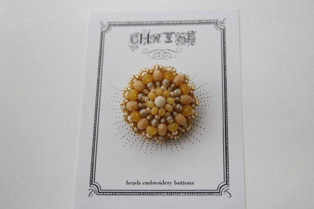 ビーズ刺繍のボタン no.1505 | iichi ハンドメイド・クラフト作品・手仕事品の通販