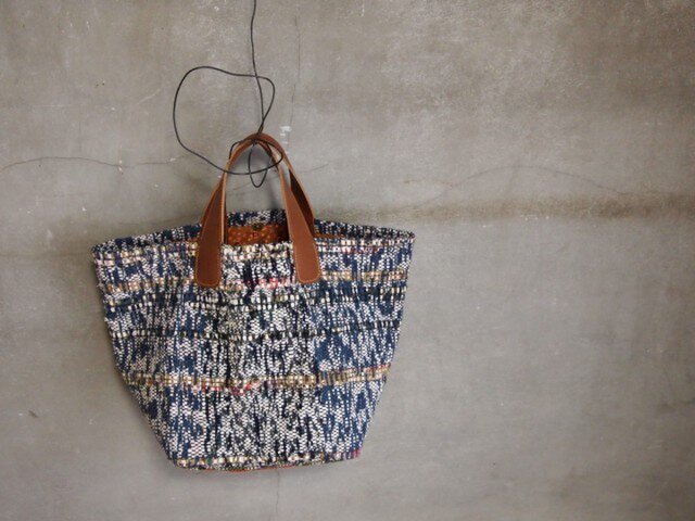 裂き織り/aozora マルシェバッグ (+orimi) | iichi ハンドメイド・クラフト作品・手仕事品の通販