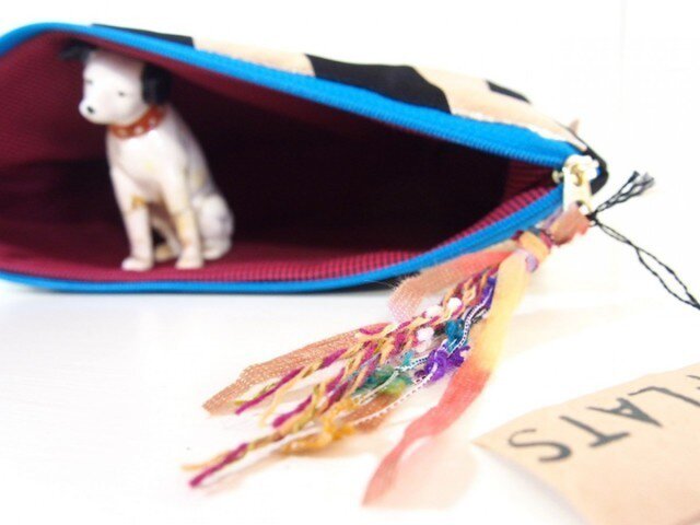 gold stripe ポーチ | iichi 日々の暮らしを心地よくするハンドメイドやアンティークのマーケットプレイス