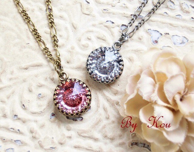 水中花 ＊。*･Swarovski・ネックレス。ap | iichi ハンドメイド・クラフト作品・手仕事品の通販