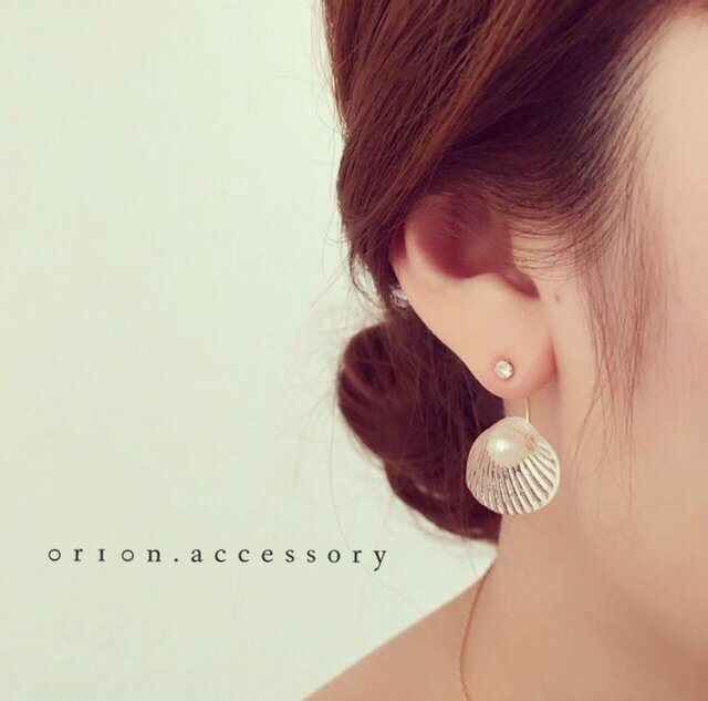 shell charm pierce. | 0r10n. | ハンドメイド通販 iichi（いいち）