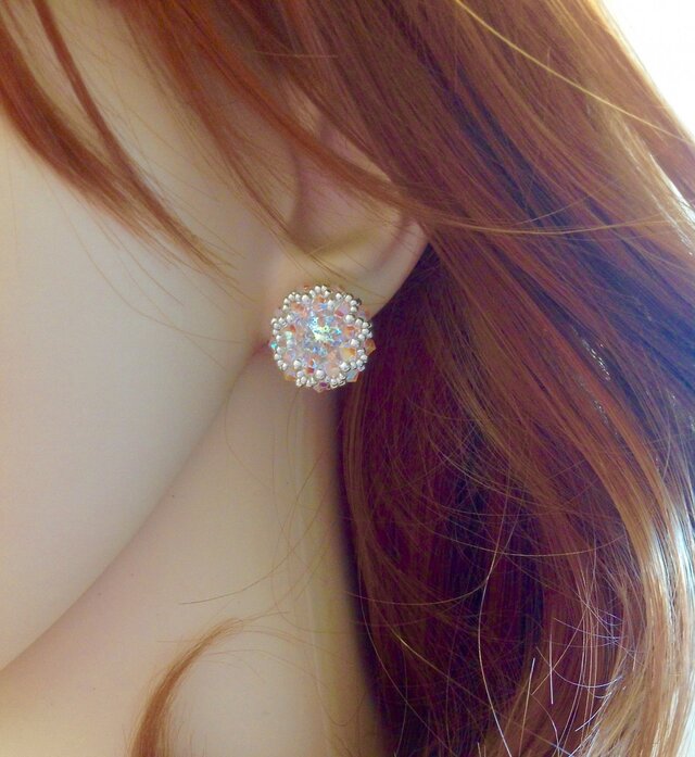 ローズウォーターピアス | Crystal Magic | ハンドメイド通販 iichi（いいち）
