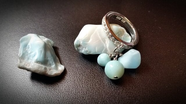 ラリマー♪swing ring | iichi 日々の暮らしを心地よくするハンドメイドやアンティークのマーケットプレイス