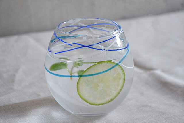 グラスline ~blu~ | iichi ハンドメイド・クラフト作品・手仕事品の通販