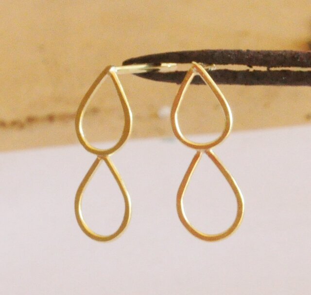 rainy drop pierce k18（ペア） | iichi ハンドメイド・クラフト作品・手仕事品の通販