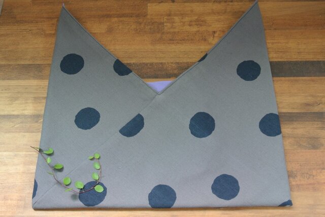 【再販】あづま袋（水玉）gray×sumi | iichi ハンドメイド・クラフト作品・手仕事品の通販