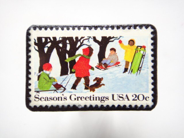 アメリカ 切手ブローチ 309 | iichi 日々の暮らしを心地よくするハンドメイドやアンティークのマーケットプレイス