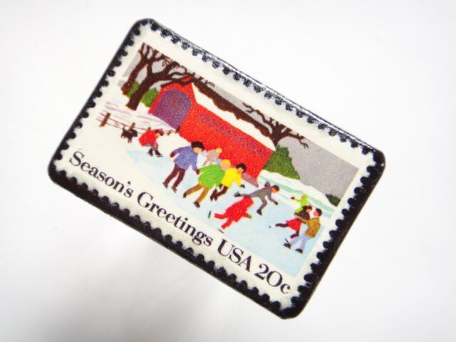 アメリカ 切手ブローチ 310 | iichi 日々の暮らしを心地よくするハンドメイドやアンティークのマーケットプレイス