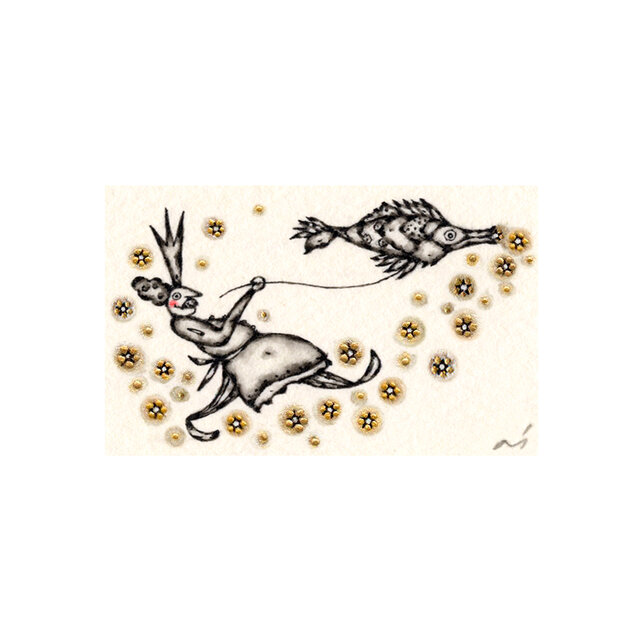 ミニ額縁 原画【 そこは、きらめく道となる 】mini size ver. | iichi 日々の暮らしを心地よくするハンドメイドやアンティークのマーケットプレイス