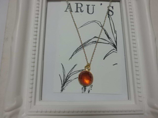 カット入り宝石質カーネリアンの8ミリネックレス | ARU'S | ハンドメイド通販 iichi（いいち）