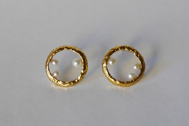 再販★Bubble pierce(K18GP) | iichi ハンドメイド・クラフト作品・手仕事品の通販