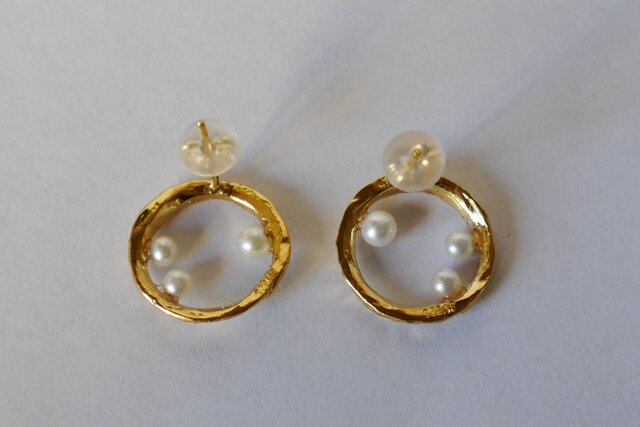 再販★Bubble pierce(K18GP) | iichi ハンドメイド・クラフト作品・手仕事品の通販