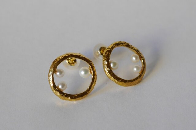 再販★Bubble pierce(K18GP) | iichi ハンドメイド・クラフト作品・手仕事品の通販