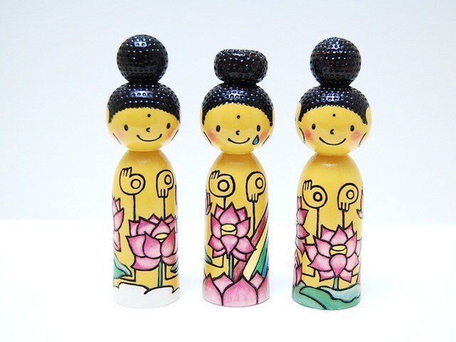 阿弥陀さま＊コケシ＊金色＊蓮華と虹[9] | iichi 日々の暮らしを心地よくするハンドメイドやアンティークのマーケットプレイス