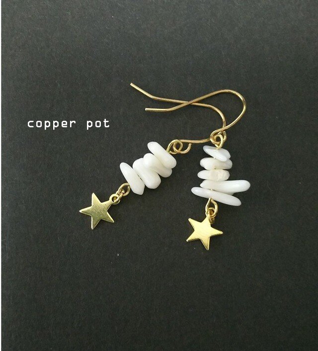 G68 白サンゴのピアス（パーツ変更可能） | iichi 上質なハンドメイド通販サイト