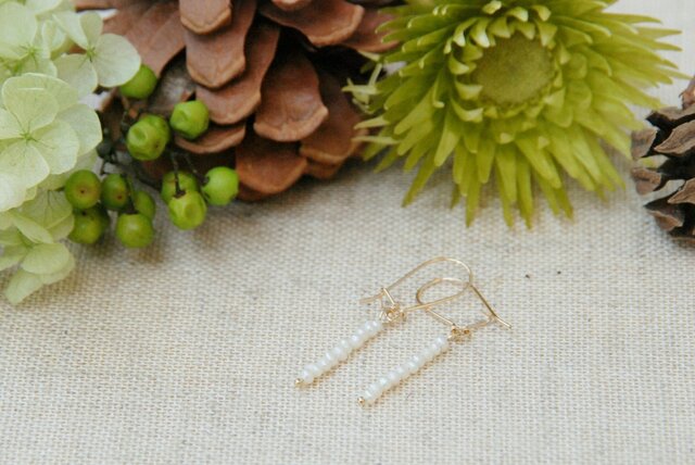 14kgf.petit淡水パールのフックピアス | iichi 日々の暮らしを心地よくするハンドメイドやアンティークのマーケットプレイス