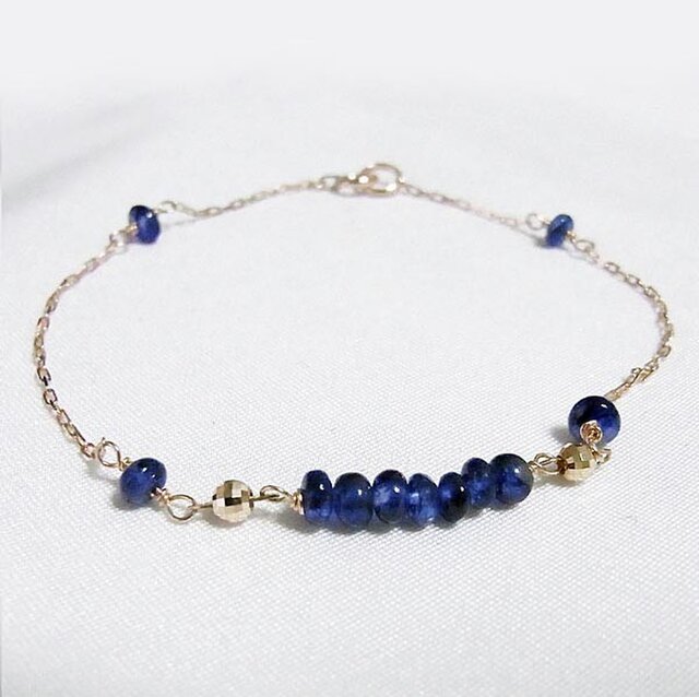 18金 サファイア K18 ブレスレット | iichi 日々の暮らしを心地よくするハンドメイドやアンティークのマーケットプレイス