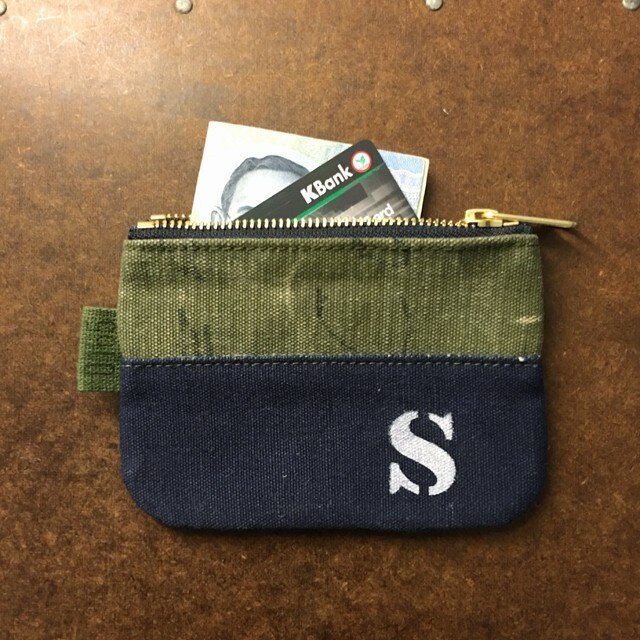 ステンシル入ヴィンテージファブリックジップポーチIND_ZIP_0165 | iichi ハンドメイド・クラフト作品・手仕事品の通販