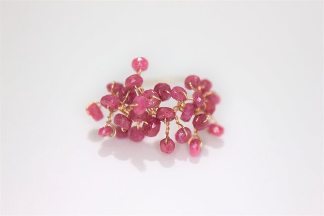 ルビーの漂うリング Seaweed Ruby 14kgf | iichi 日々の暮らしを心地よくするハンドメイドやアンティークのマーケットプレイス