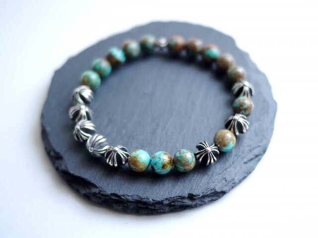 ボルダーターコイズ/SV925ブレスレット 556 | iichi ハンドメイド・クラフト作品・手仕事品の通販