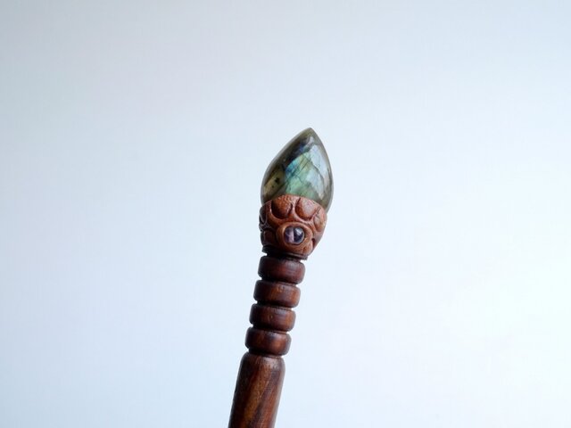 ラブラドライト/ヘアスティック(カンザシ) 524 | iichi ハンドメイド・クラフト作品・手仕事品の通販