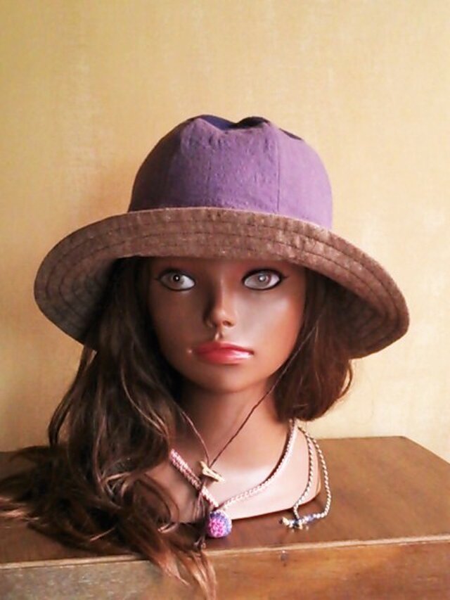SALE30％OFF！！ love patch hat : purple | iichi 日々の暮らしを心地よくするハンドメイドやアンティークのマーケットプレイス
