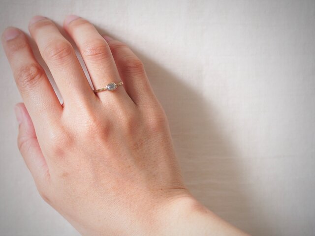 Translucent Gray Diamond Ring | iichi ハンドメイド・クラフト作品・手仕事品の通販