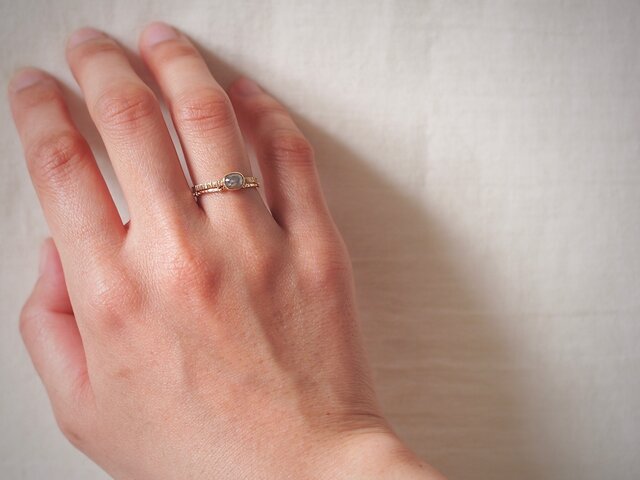 Translucent Gray Diamond Ring | iichi ハンドメイド・クラフト作品・手仕事品の通販