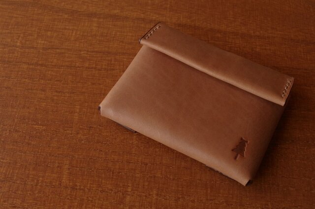 【受注生産】compact wallet／brown | iichi ハンドメイド・クラフト作品・手仕事品の通販