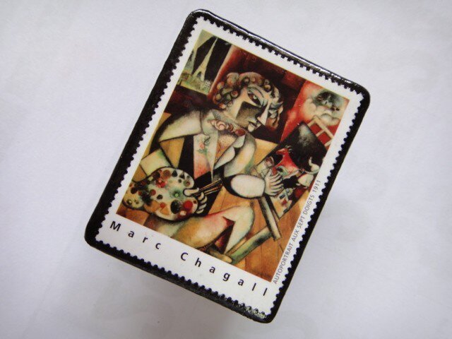 フランス 美術切手ブローチ1366 | iichi ハンドメイド・クラフト作品・手仕事品の通販