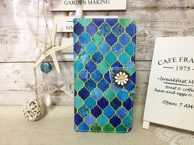 iPhone6/6s♡モロッコタイルブルー | iichi ハンドメイド・クラフト作品・手仕事品の通販