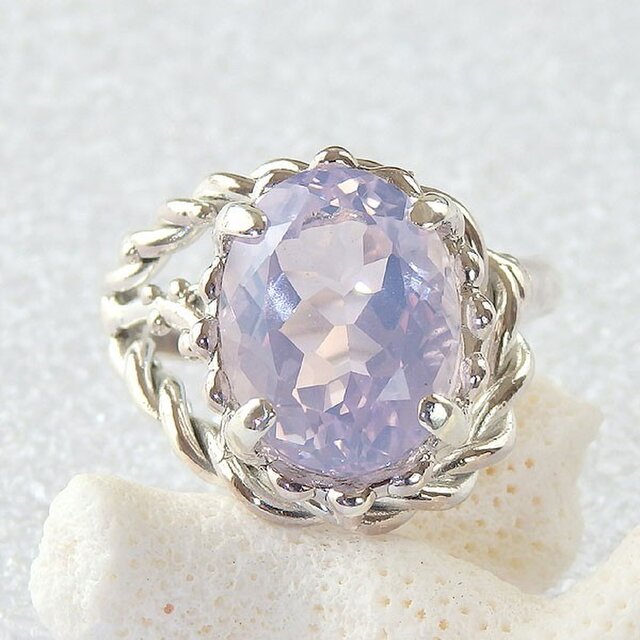 ラベンダークォーツのロープリング 12号 | *macari* | ハンドメイド通販 iichi（いいち）